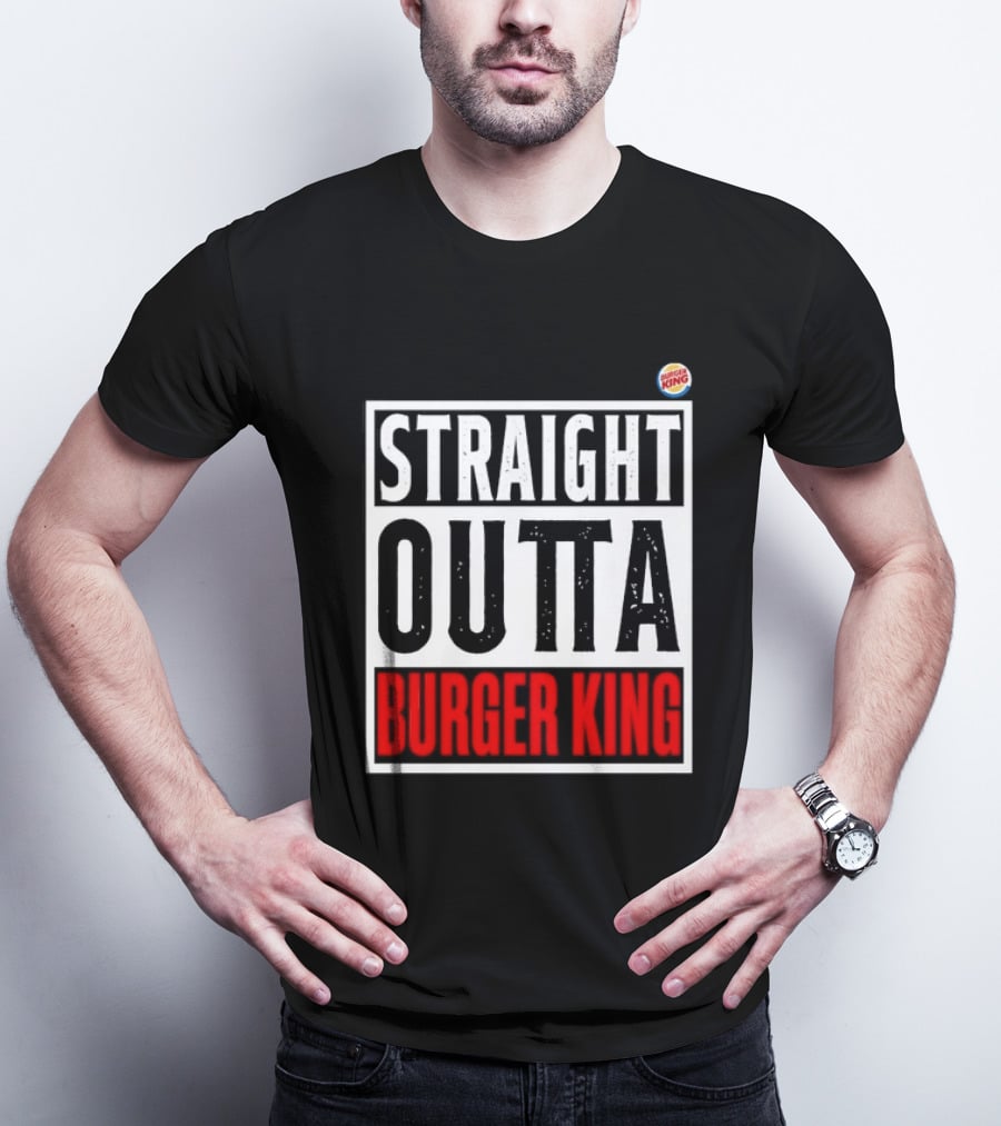 Straight Outta Burger King Fast Food Mockup T-Shirt