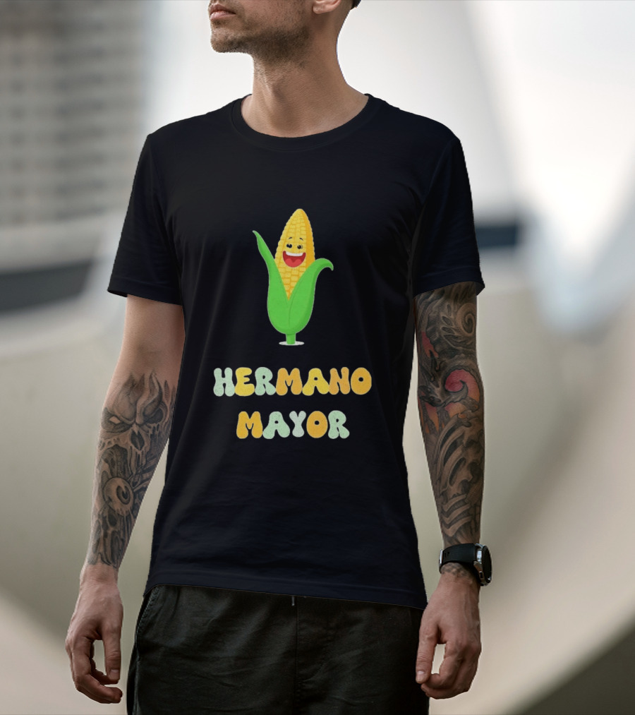 Hermano Mayor Corn With Smiling Vegetable Face T-Shirt