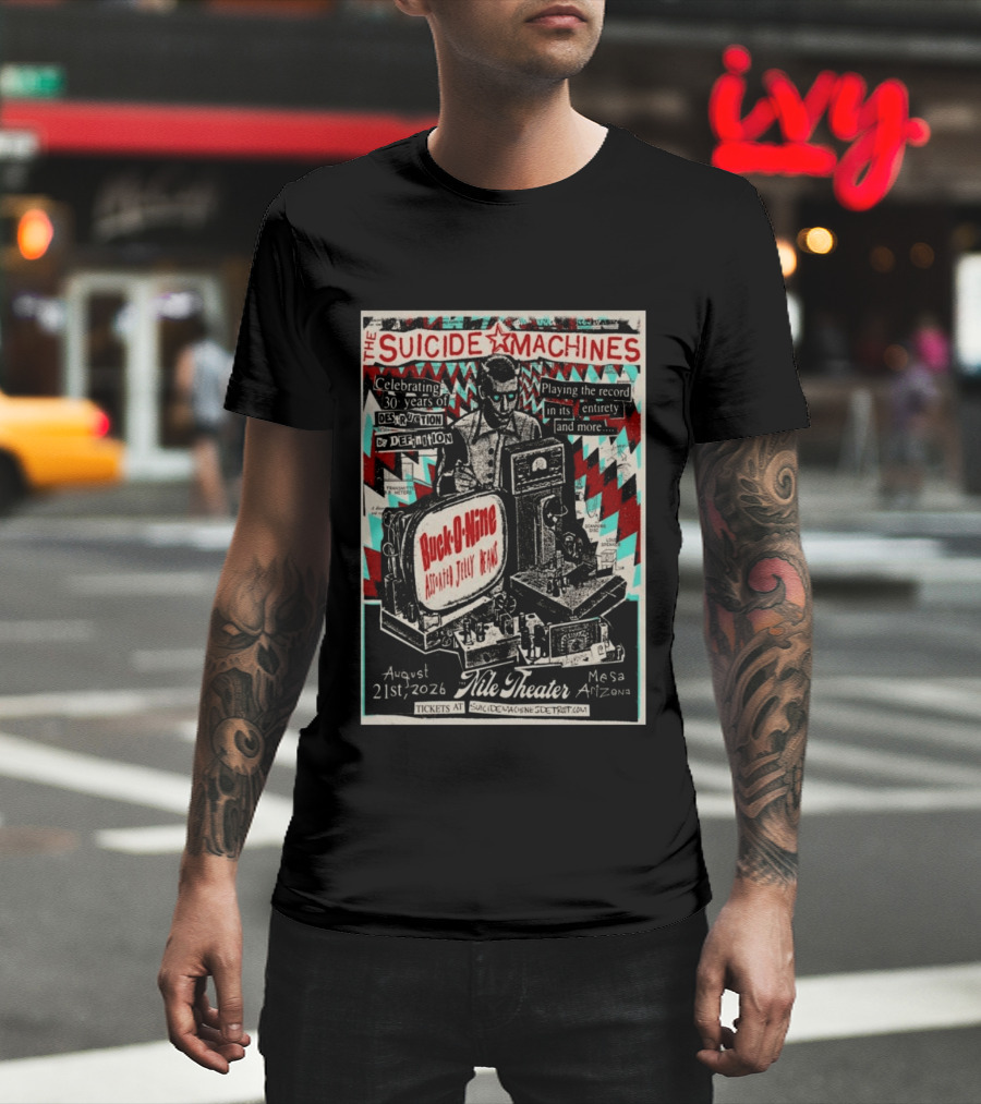 The Suicide Machines Celebrating 30 Years Destruction By Definition Nile Theater Mesa AZ Aug 21 2026 Buck O Nine Assorted Jelly Beans T-Shirt