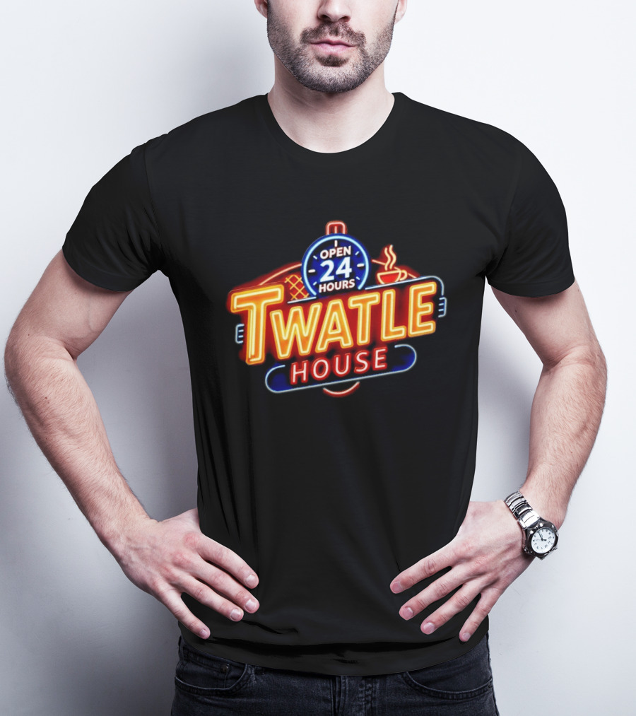 Twatle House Open 24 Hours Neon Sign Restaurant Decor Coffee Cup T-Shirt