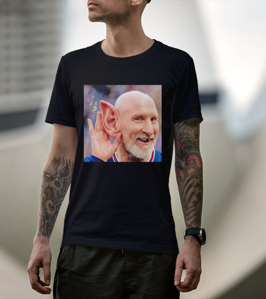 Lionel Messi Elf Meme Pessi Big Ear Music Notes Bald Man T-Shirt