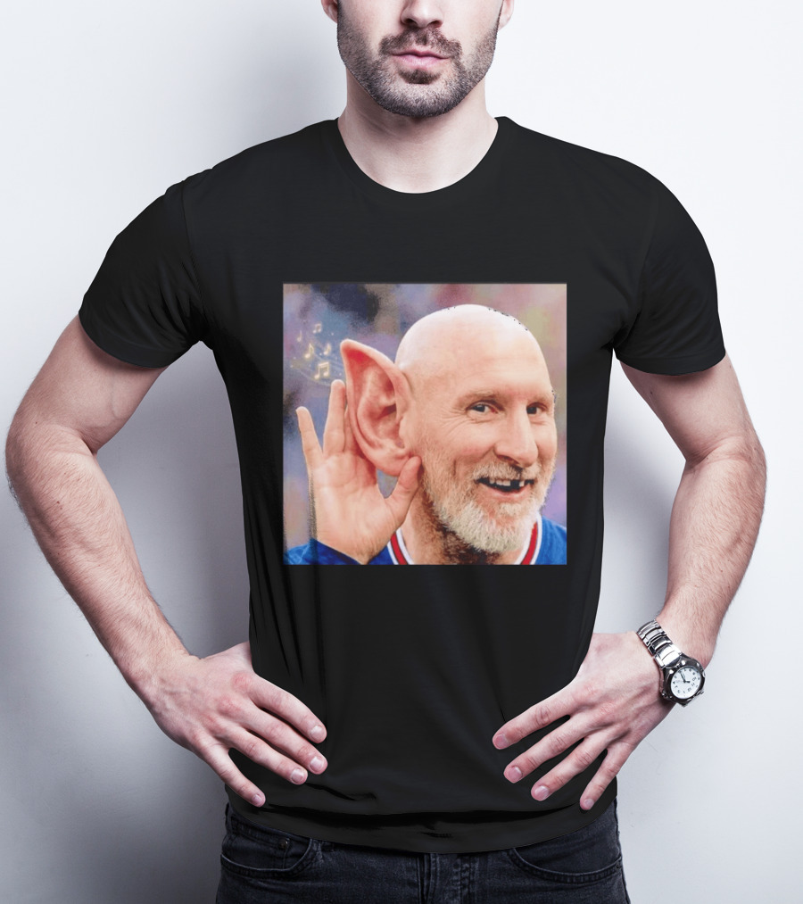 Lionel Messi Elf Meme Pessi Big Ear Music Notes Bald Man T-Shirt