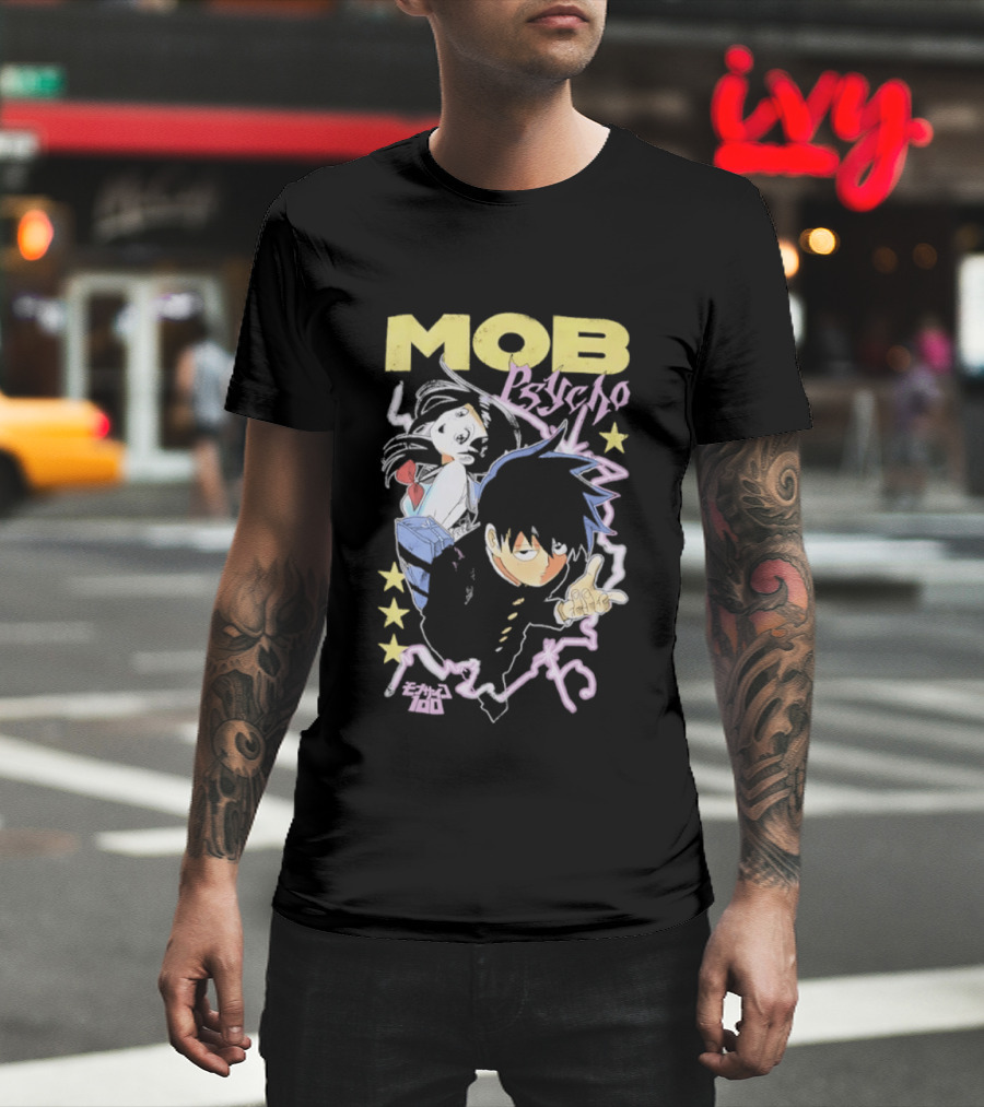 Mob Psycho 100 Anime Shigeo Kageyama Distressed T-Shirt