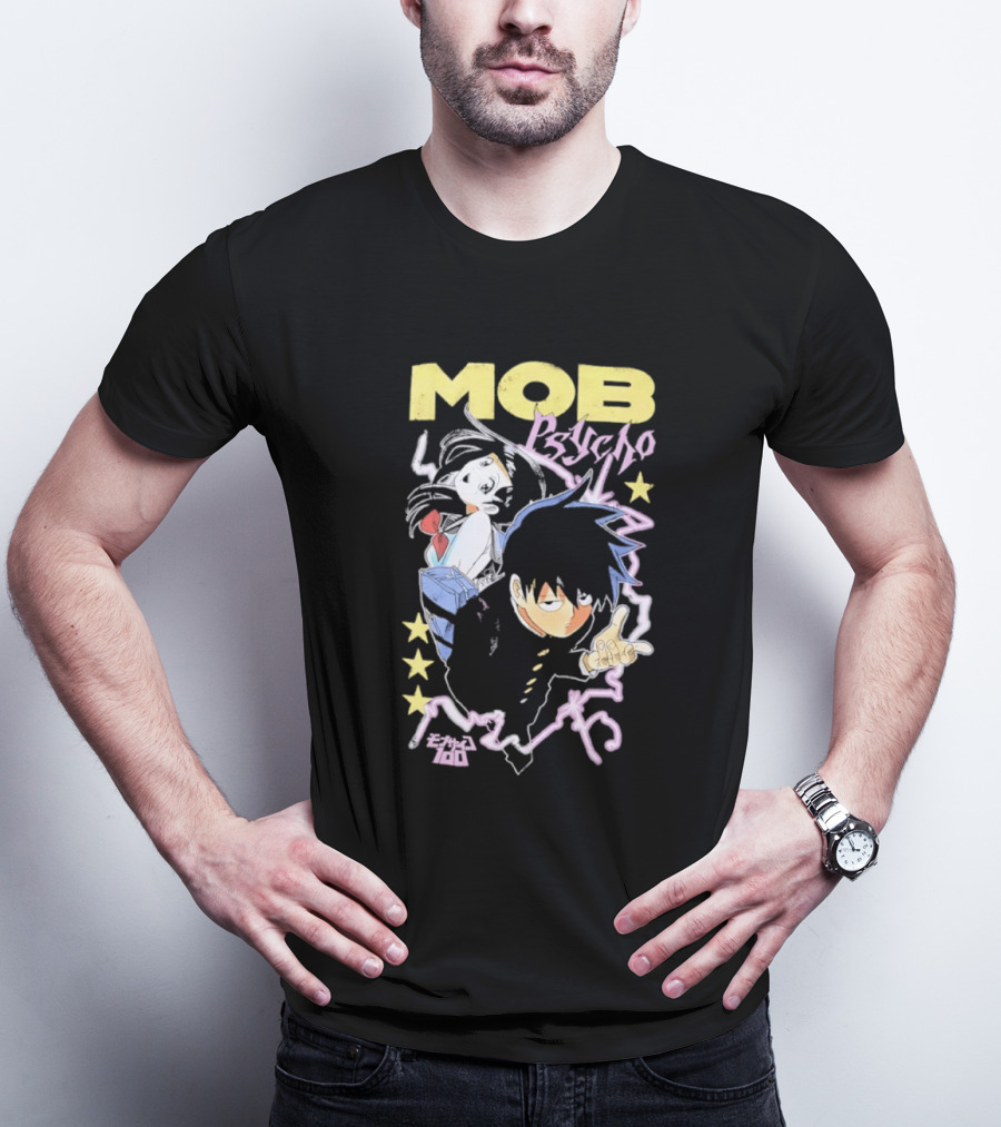 Mob Psycho 100 Anime Shigeo Kageyama Distressed T-Shirt