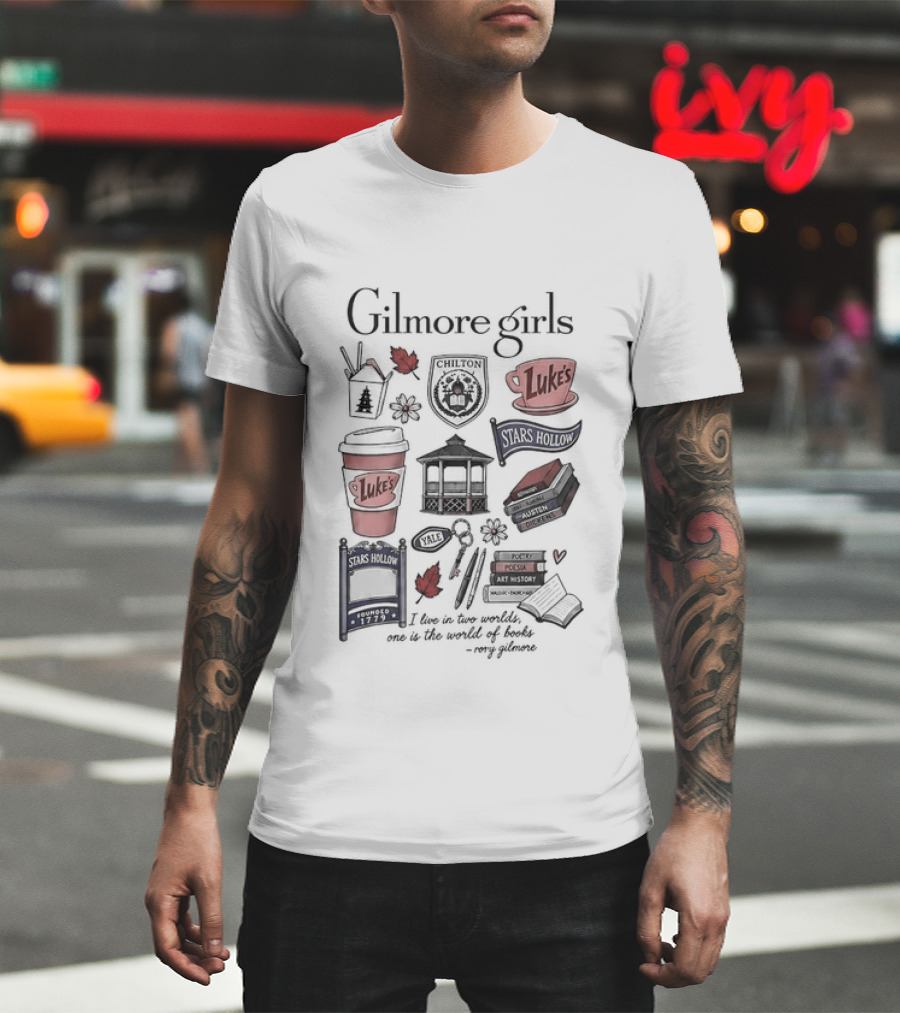Gilmore Girls Chilton Luke's Stars Hollow Yale Rory Quote Illustrations T-Shirt