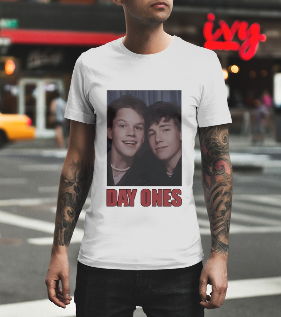 Ben Affleck Matt Damon Day Ones Friends Photobooth Nostalgia T-Shirt