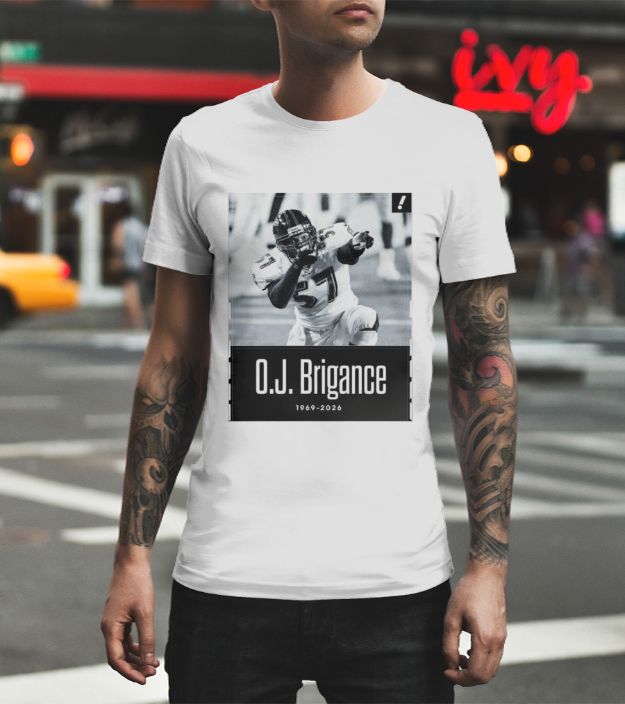 O.J. Brigance 1969 2026 Football Player Memoriam T-Shirt