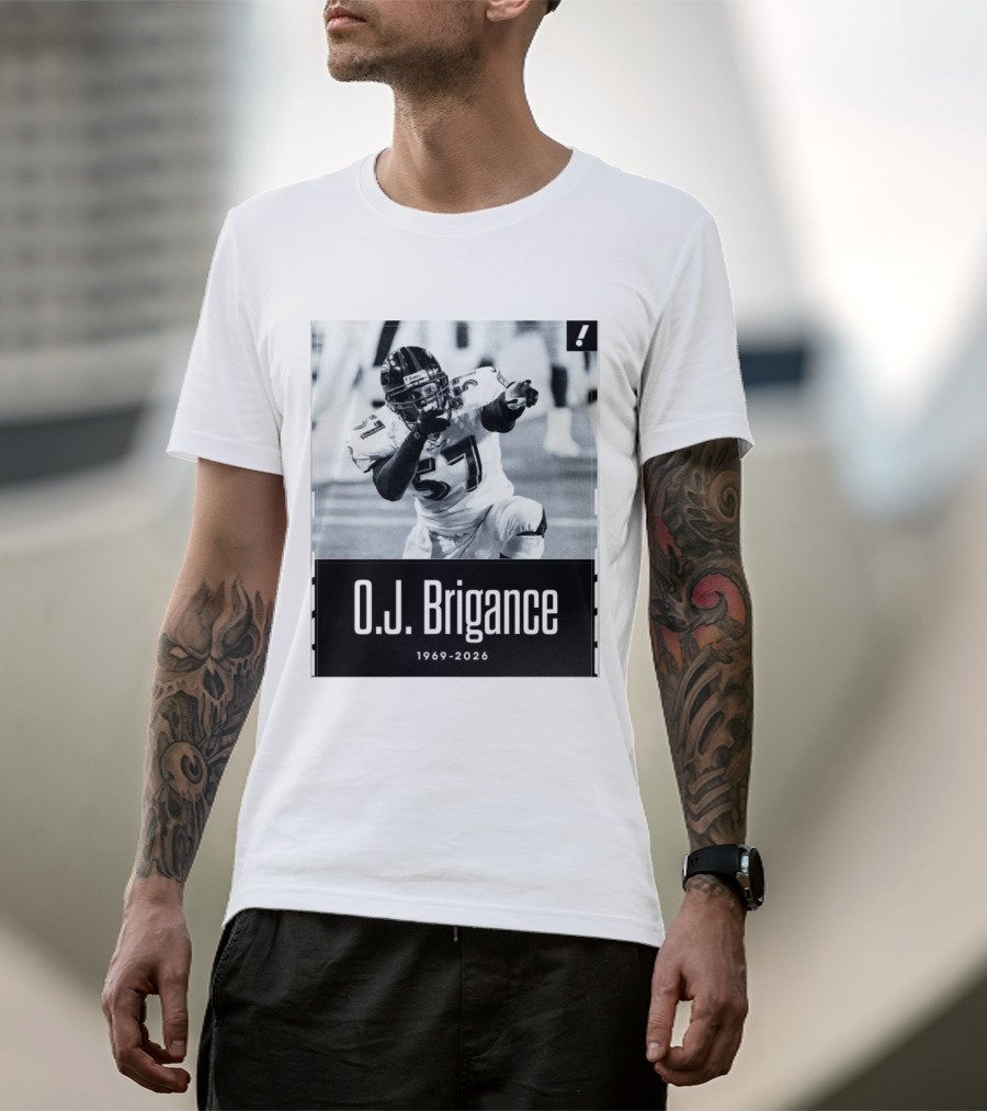 O.J. Brigance 1969 2026 Football Player Memoriam T-Shirt