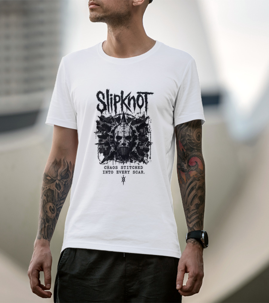 Slipknot Chaos Stitched Into Every Scar Grunge Mask T-Shirt
