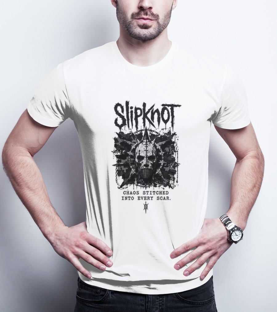 Slipknot Chaos Stitched Into Every Scar Grunge Mask T-Shirt