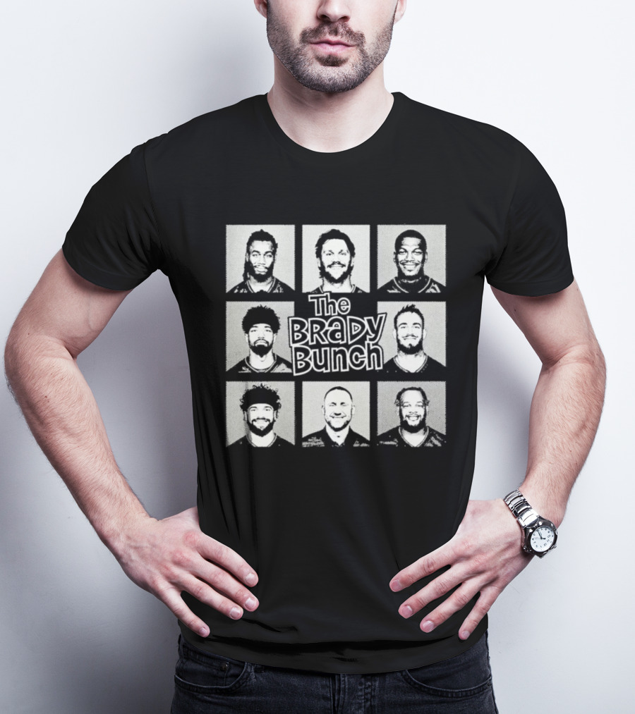 Buffalo Bills The Brady Bunch Football Players Grayscale Collage T-Shirt