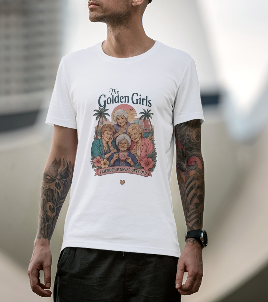 The Golden Girls Friendship Never Gets Old Thank You For Being A Friend Tropical Scene T-Shirt