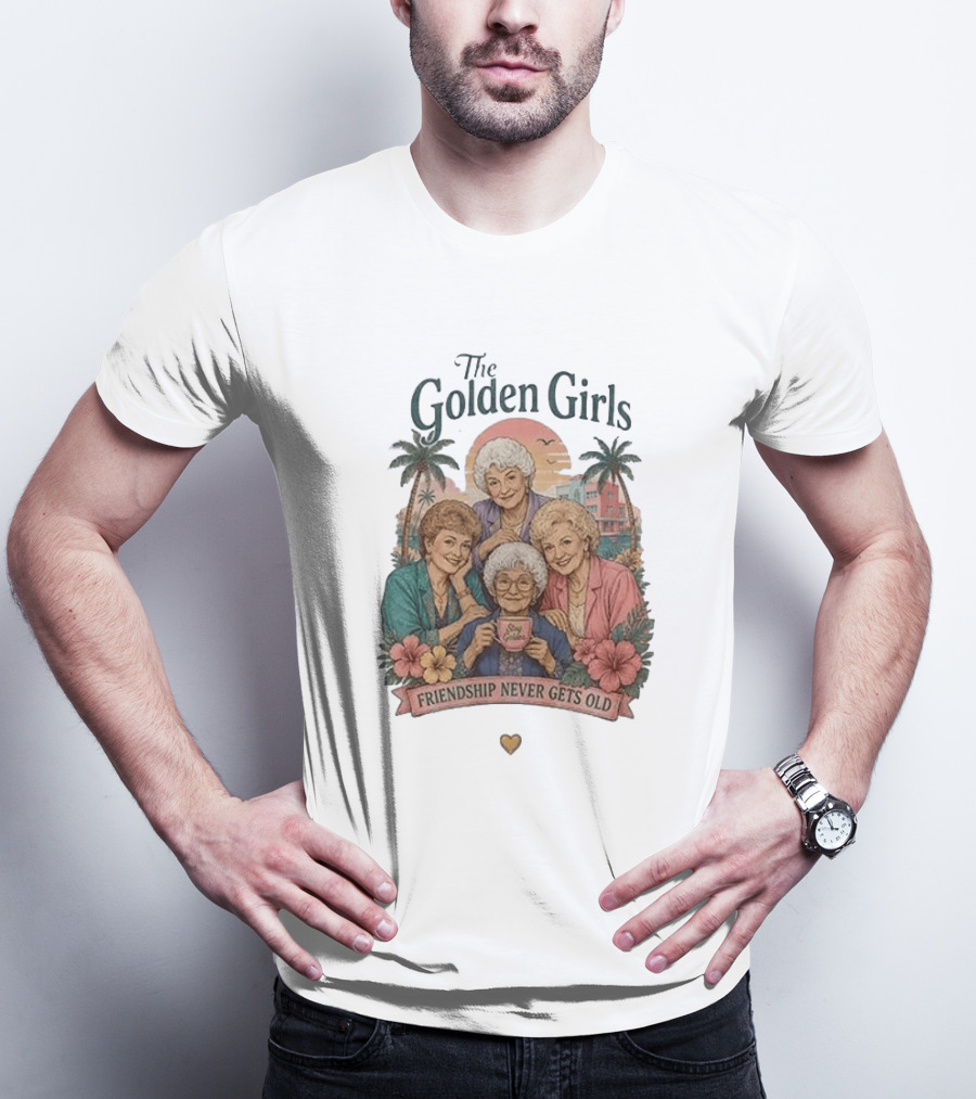 The Golden Girls Friendship Never Gets Old Thank You For Being A Friend Tropical Scene T-Shirt