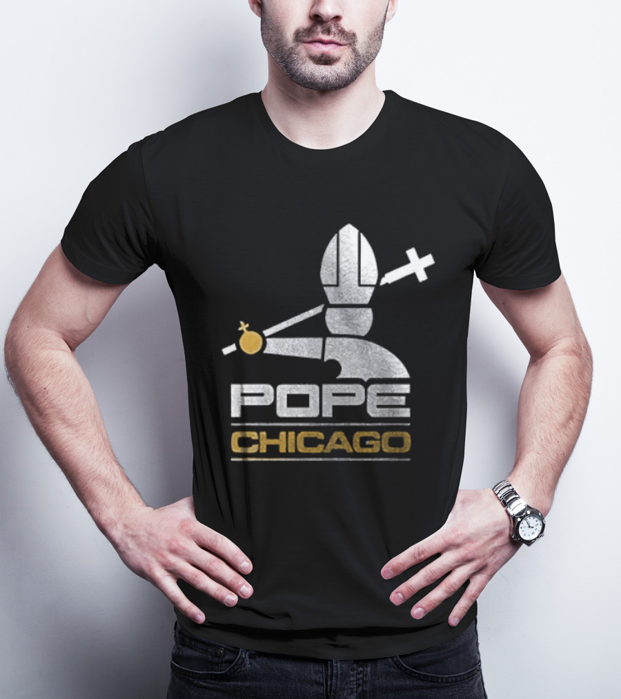 Chicago White Sox Pope Chicago Silver Cross Baseball T-Shirt