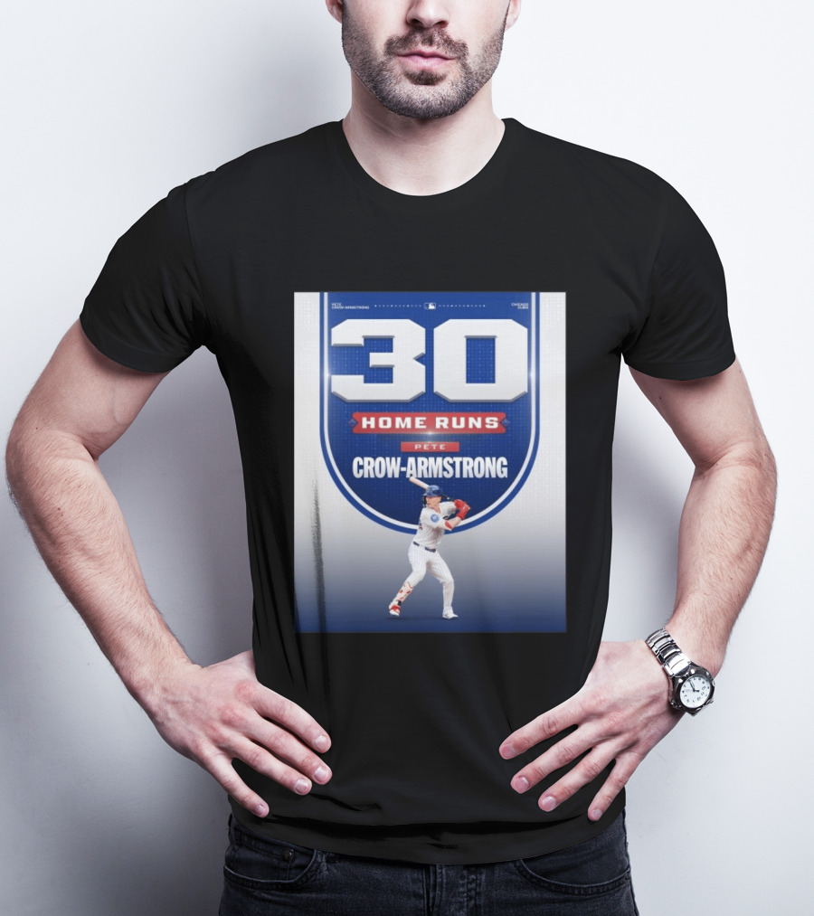 30 Home Runs Pete Crow Armstrong Chicago Cubs T-Shirt