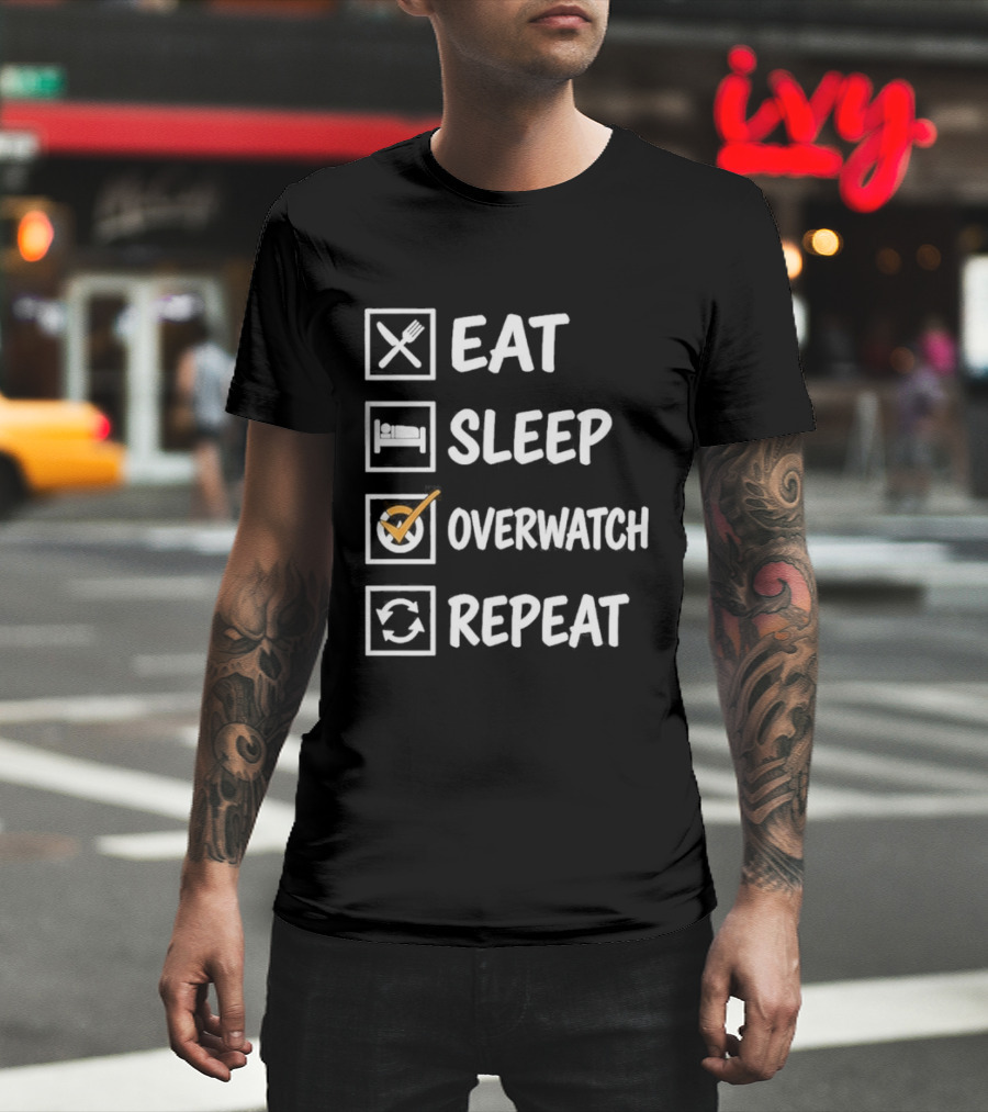 Eat Sleep Over Repeat Gaming Lifestyle Cycle T-Shirt