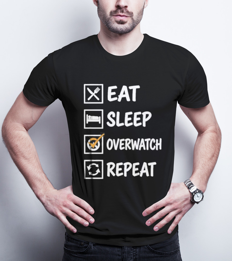 Eat Sleep Over Repeat Gaming Lifestyle Cycle T-Shirt