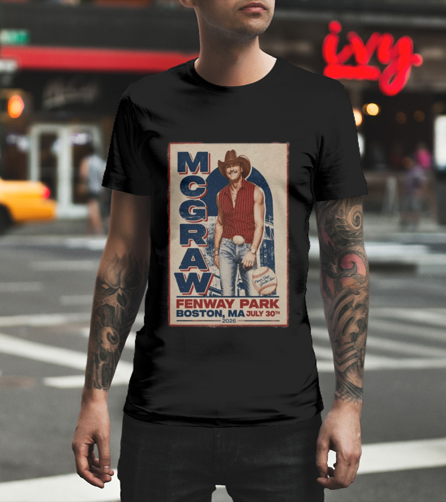 Tim McGraw Fenway Park Boston July 30 2026 Event T-Shirt