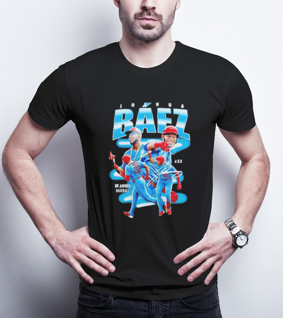 Joshua Baez St Louis Baseball No 22 Blue MLB Athletics T-Shirt