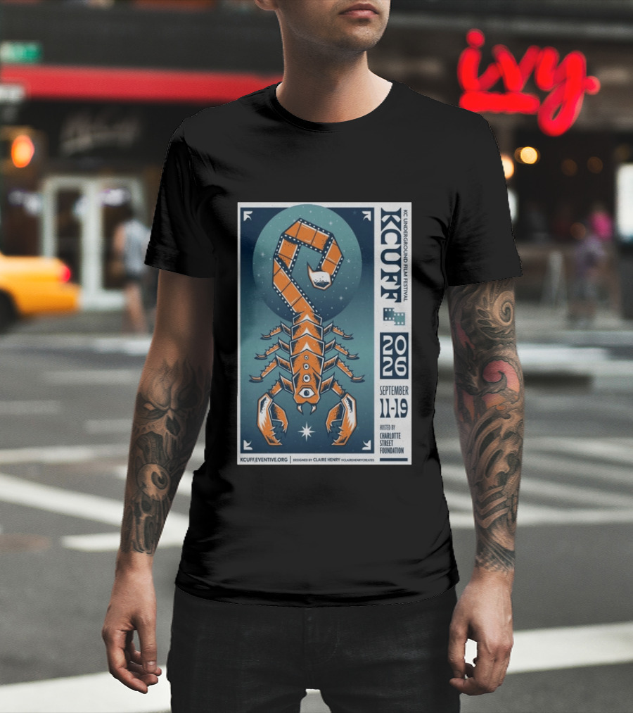 KC Underground Film Festival 2026 Scorpion September 11 19 Charlotte Street Foundation T-Shirt