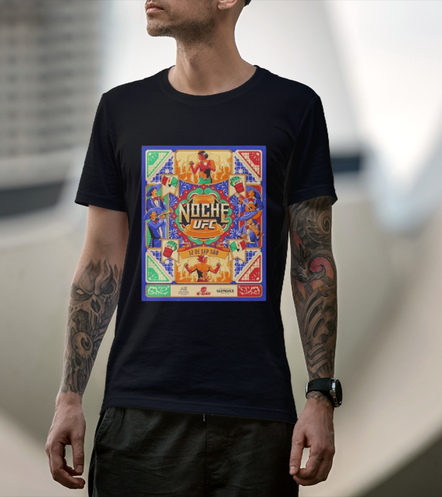 Noche UFC 12 De Sep Sáb Glendale Arizona Event Fiesta Vibrant S And Music Celebration T-Shirt