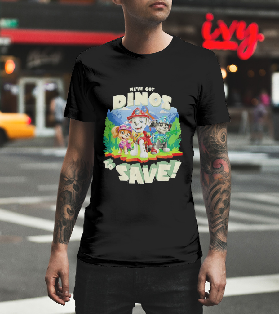 Paw Patrol We've Got Dinos To Save Marshall Adventure With Dinosaurs T-Shirt