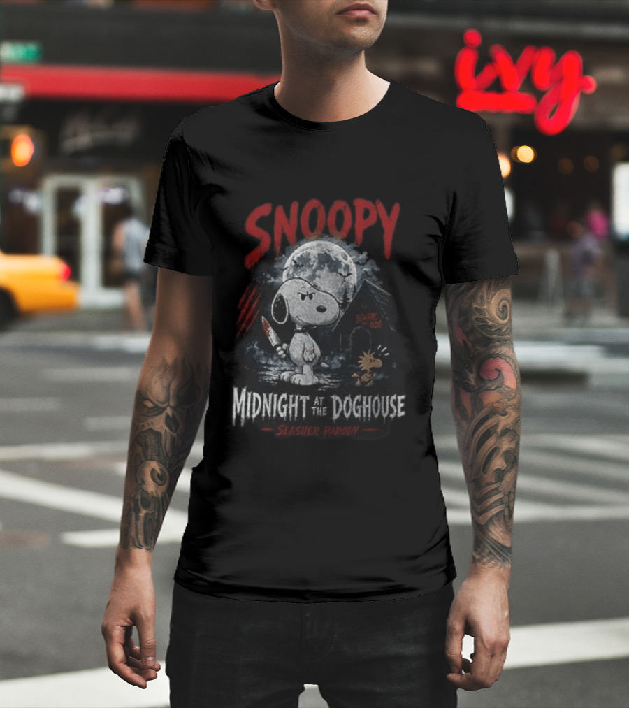 Snoopy Midnight At The Doghouse Slasher T-Shirt