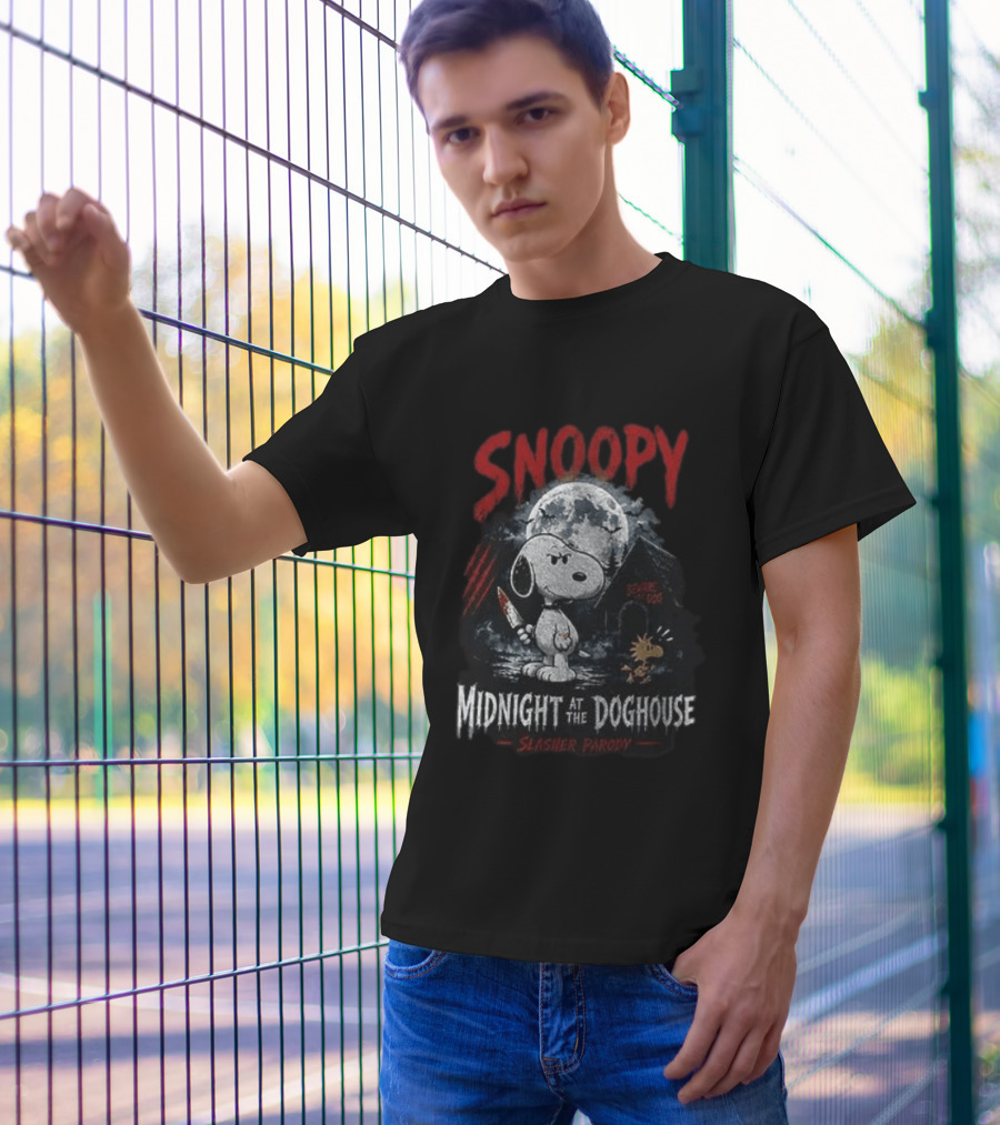 Snoopy Midnight At The Doghouse Slasher T-Shirt