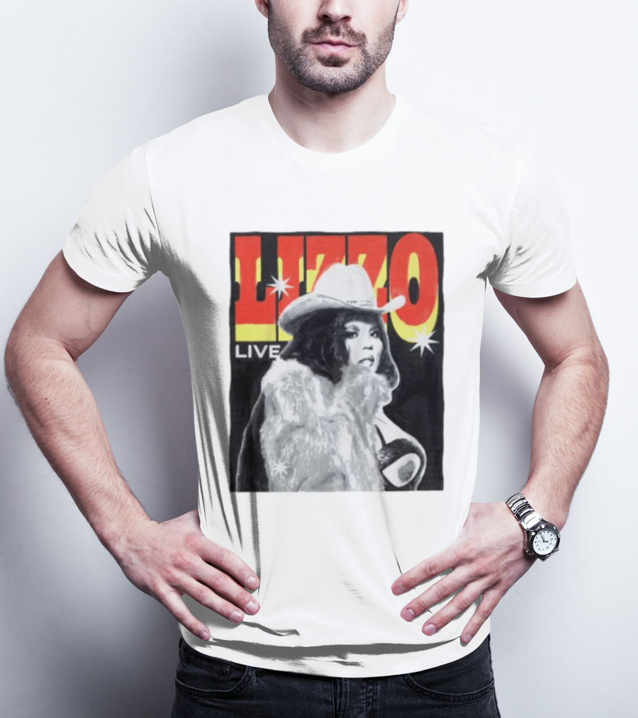 Lizzo Live Houston Mar 06 Texan Style Fur Coat Hat T-Shirt