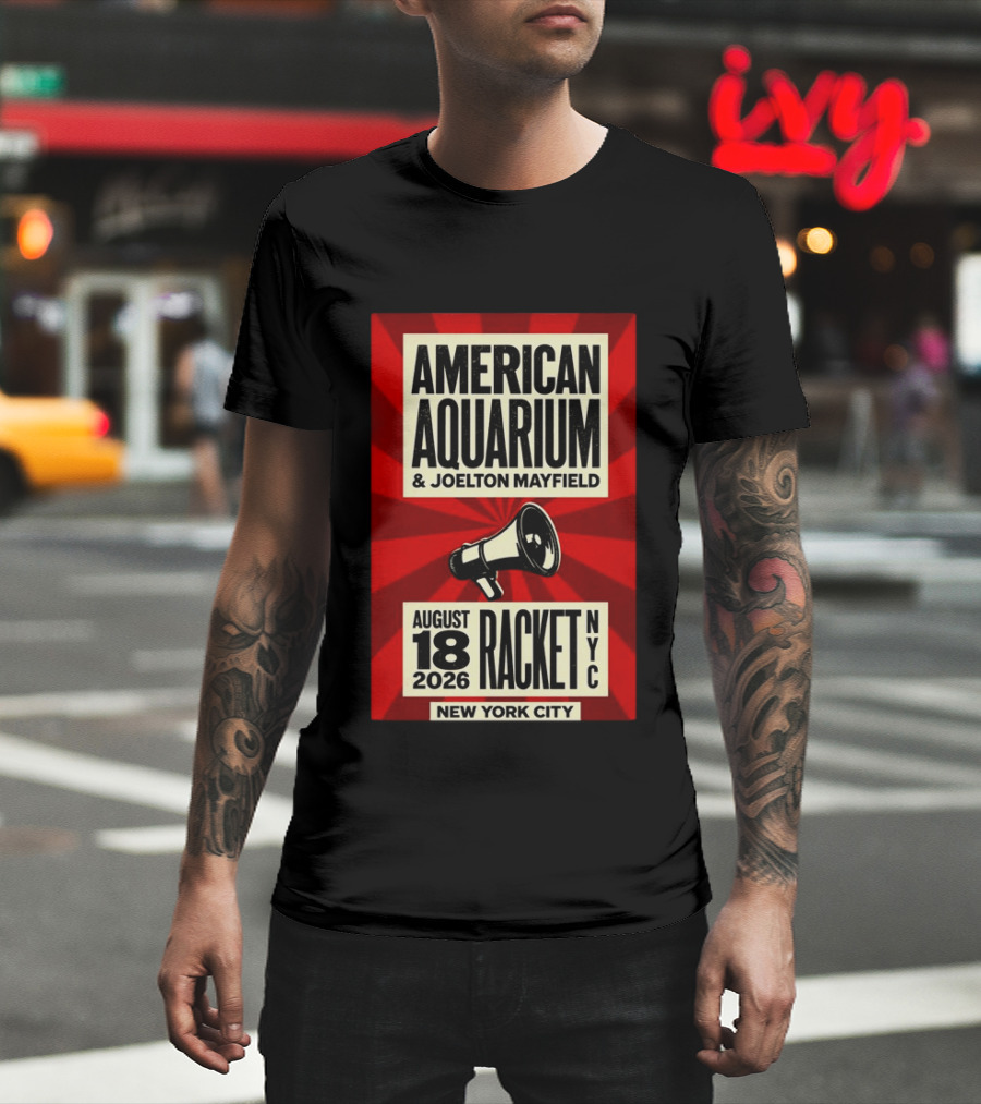 American Aquarium Joelton Mayfield August 18 2026 Racket NYC New York City Concert T-Shirt