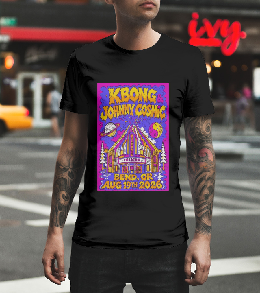 KBong Johnny Cosmic Bend OR August 19th 2026 Volcanic Theatre Concert T-Shirt