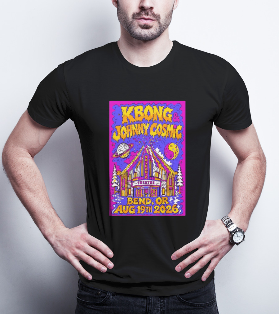 KBong Johnny Cosmic Bend OR August 19th 2026 Volcanic Theatre Concert T-Shirt