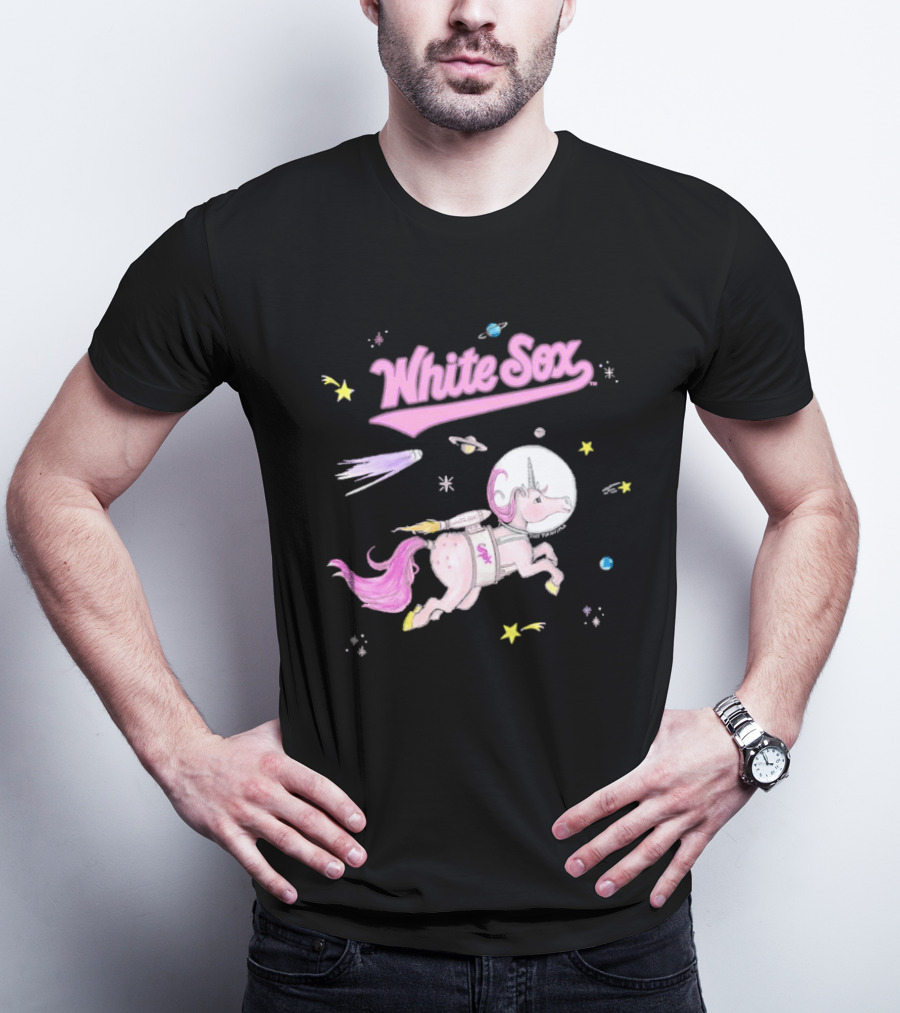 Chicago White Sox Tiny Turnip Youth Space Unicorn Galaxy Adventure T-Shirt
