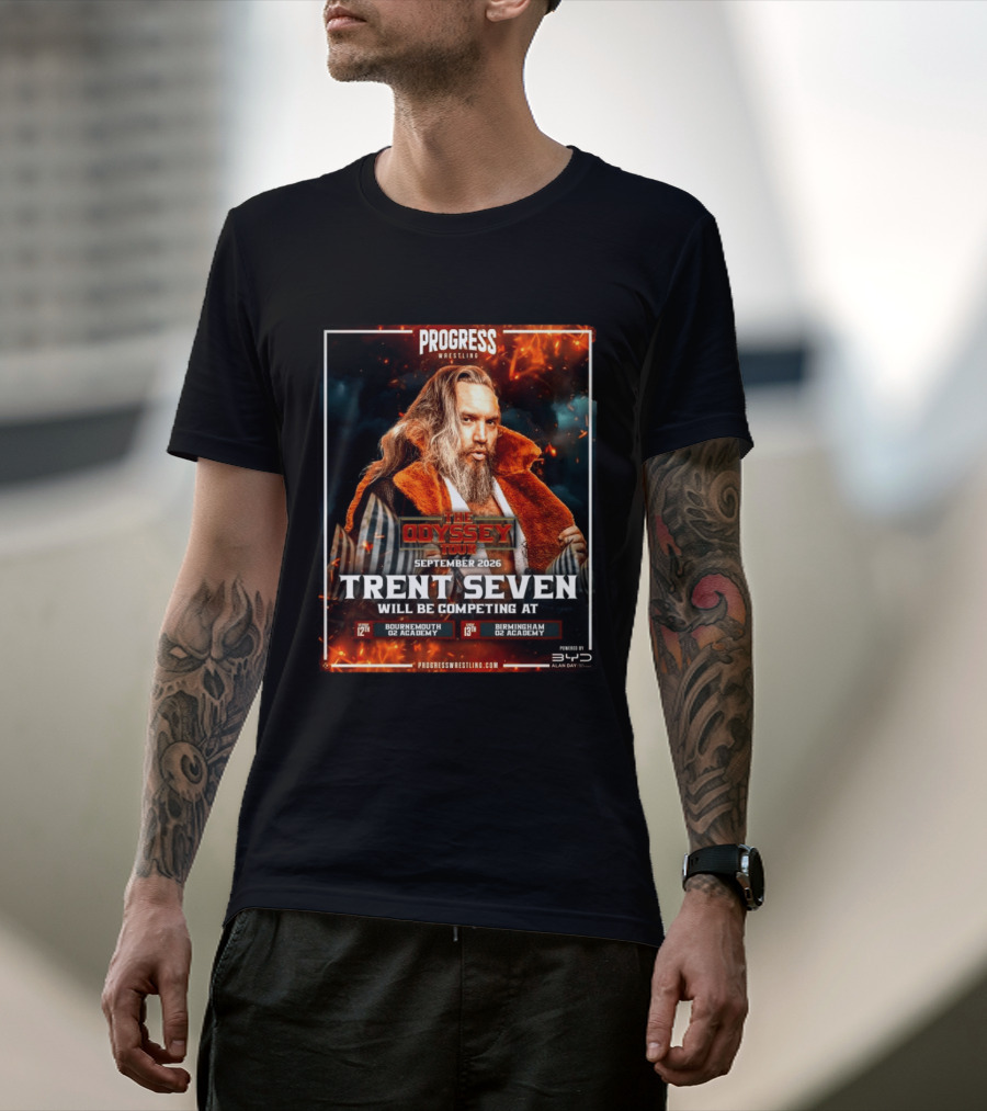 Progress Wrestling Odyssey Tour September 2026 Trent Seven Bournemouth Birmingham O2 Academy T-Shirt