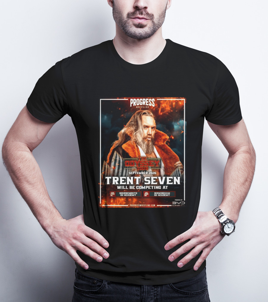 Progress Wrestling Odyssey Tour September 2026 Trent Seven Bournemouth Birmingham O2 Academy T-Shirt