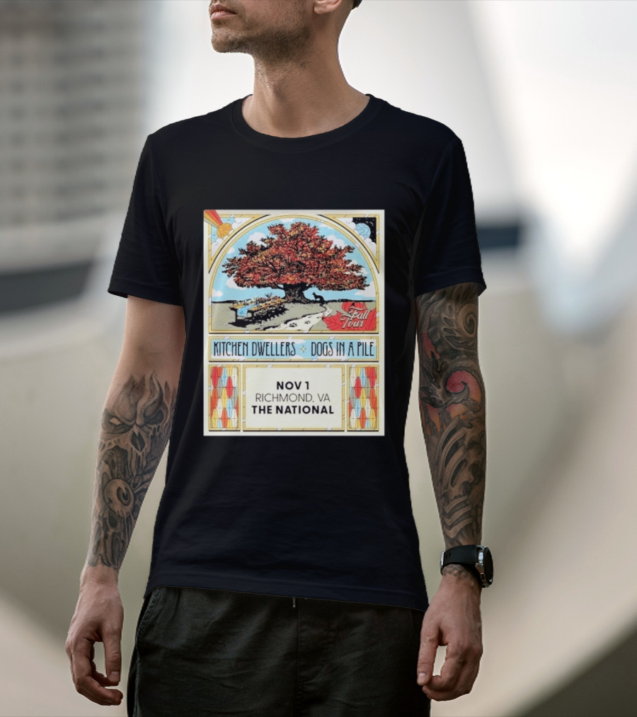 Kitchen Dwellers Dogs In A Pile Fall Tour 2026 Richmond VA The National November 1 T-Shirt