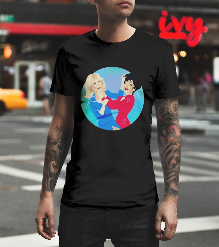 Alexis Carrington Krystle Carrington Iconic Dynasty Catfight Scene T-Shirt