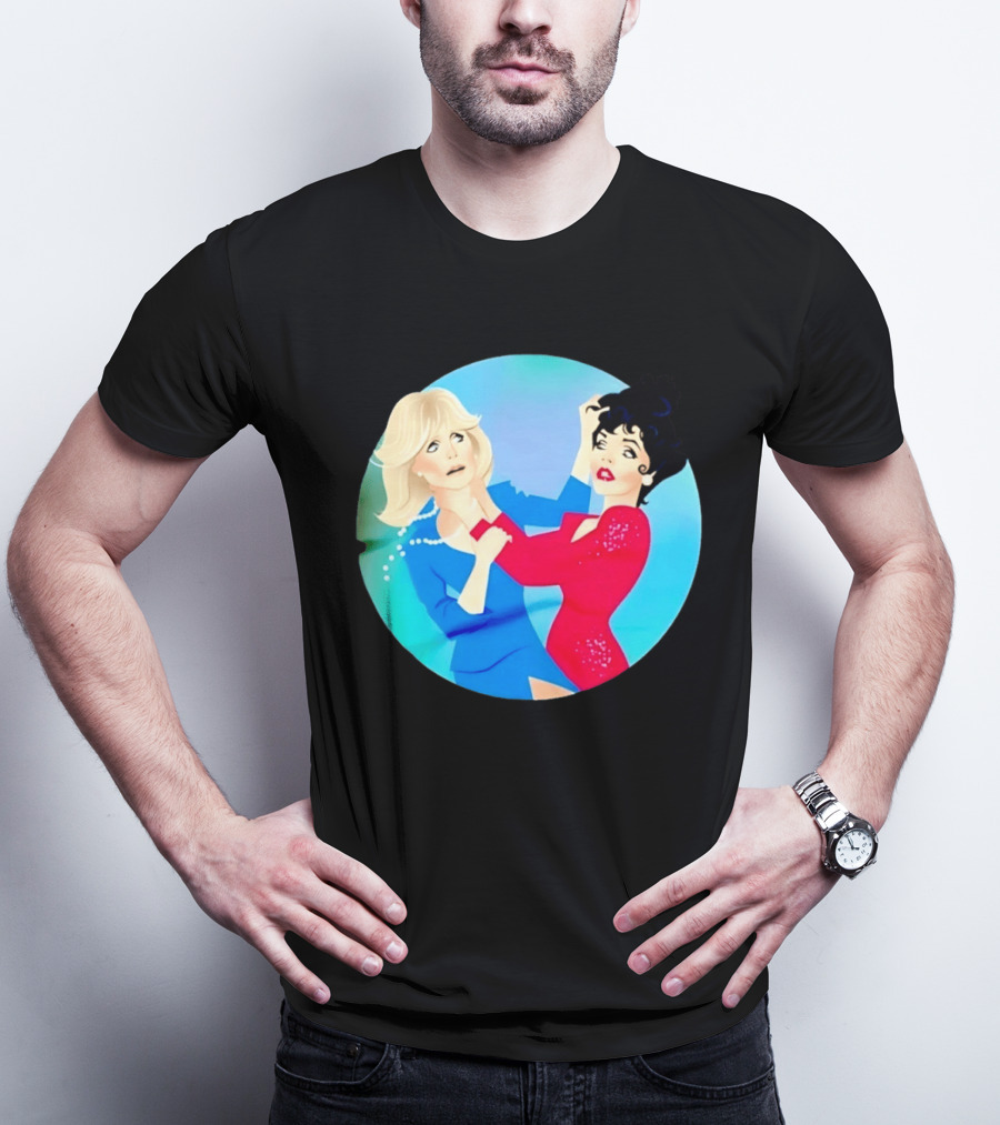 Alexis Carrington Krystle Carrington Iconic Dynasty Catfight Scene T-Shirt