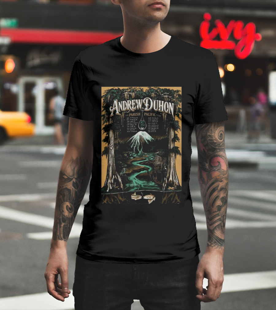 Andrew Duhon The Parish Pacific Tour 2026 Trees Mountain Cabin Dates T-Shirt