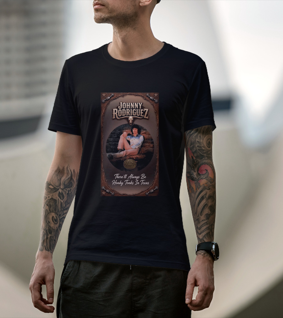 Johnny Rodriguez Cowboy Style Texas Honky Tonks Music Stone Pony T-Shirt