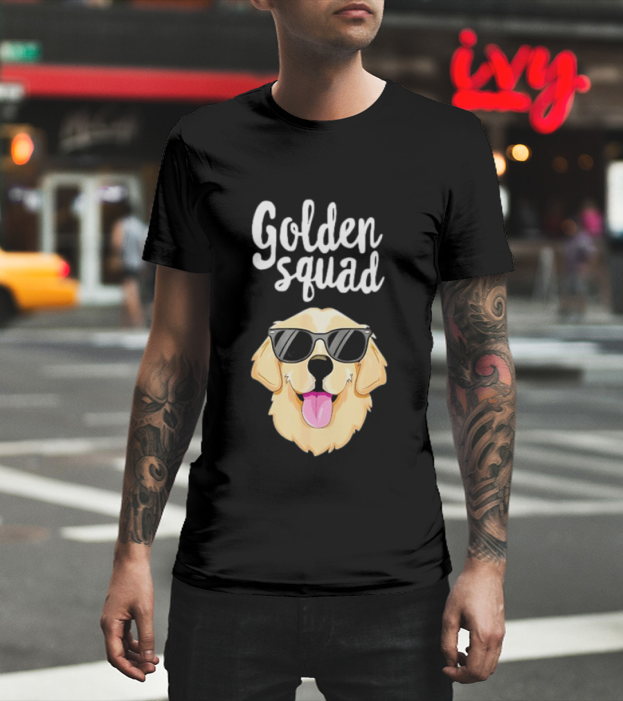 Golden Squad Golden Retriever Dog With Sunglasses T-Shirt