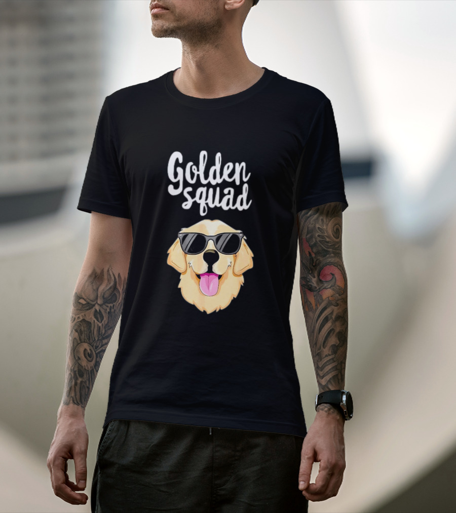 Golden Squad Golden Retriever Dog With Sunglasses T-Shirt