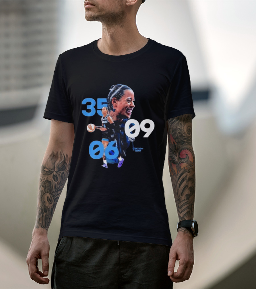 Natasha Cloud Historic 35 Points 5 Rebounds 5 Assists Performance T-Shirt