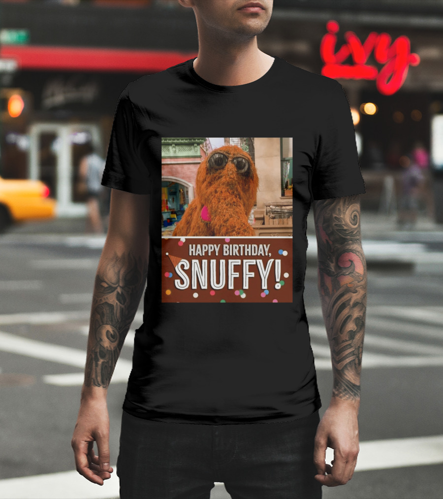 Happy Birthday Snuffy Celebrate With Cheerful Confetti T-Shirt