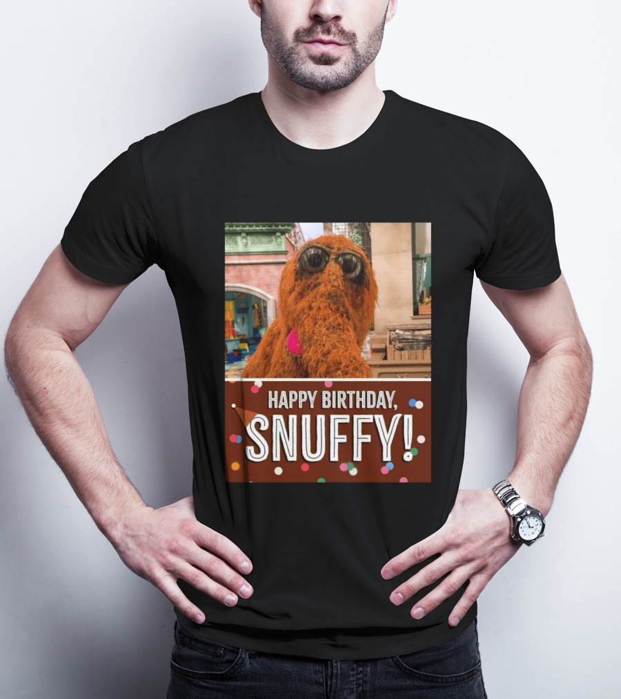 Happy Birthday Snuffy Celebrate With Cheerful Confetti T-Shirt