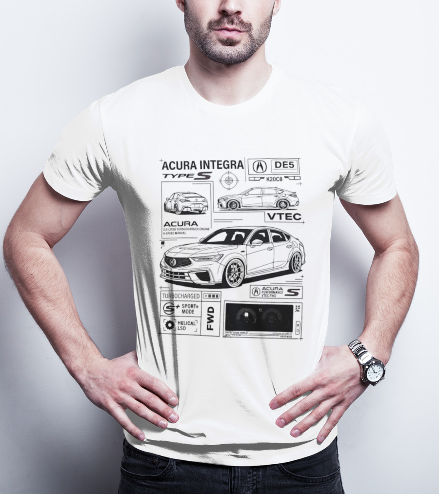 Acura Integra Type S Technical Blueprint T-Shirt