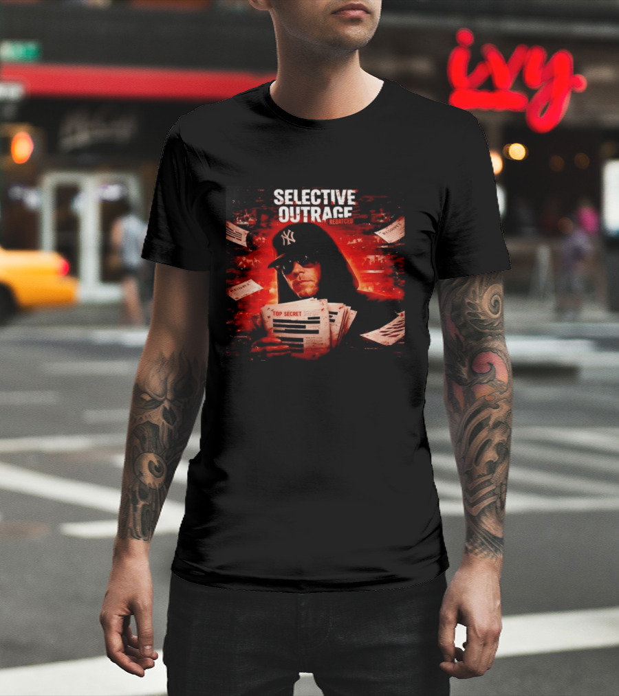 Selective Outrage Redacted Top Secret NY Yankees Hat T-Shirt