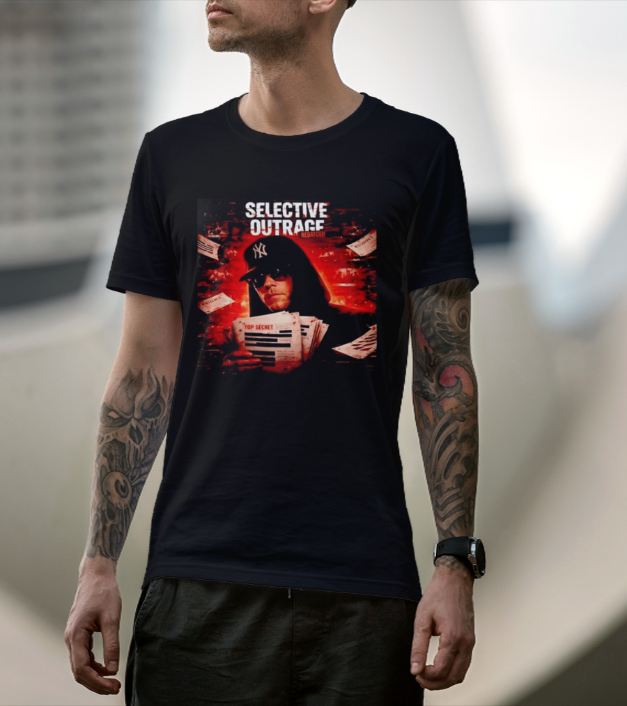 Selective Outrage Redacted Top Secret NY Yankees Hat T-Shirt