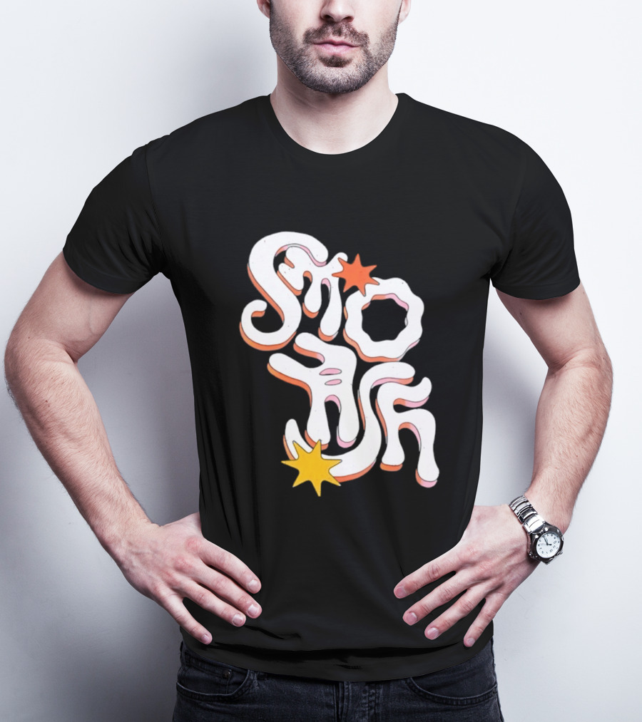 Stash Groovy 70s Retro Psychedelic Style With Stars T-Shirt