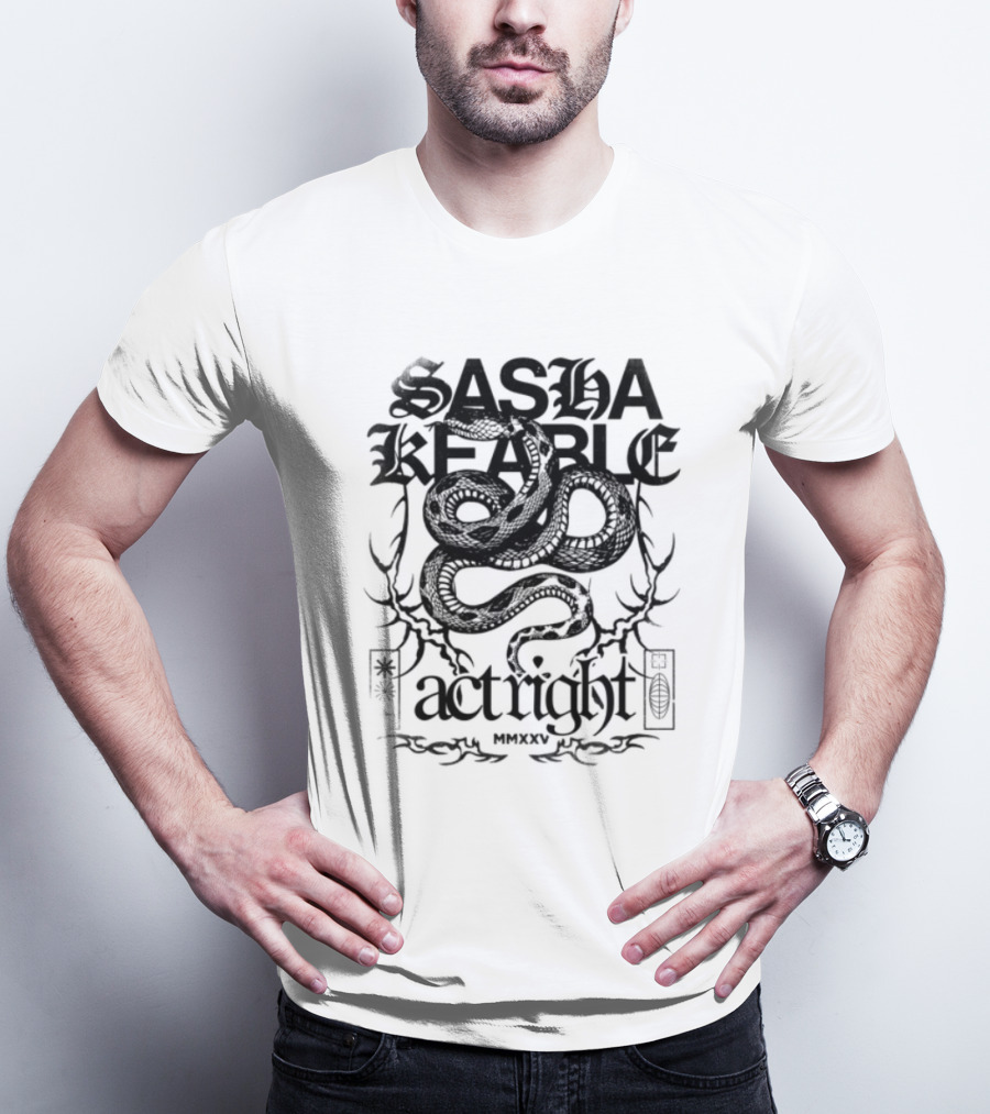 Sasha Keable Act Right US Tour White Snake T-Shirt